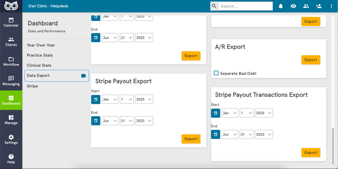 Stripe Integrated Payments Dashboard - owlpracticesuite